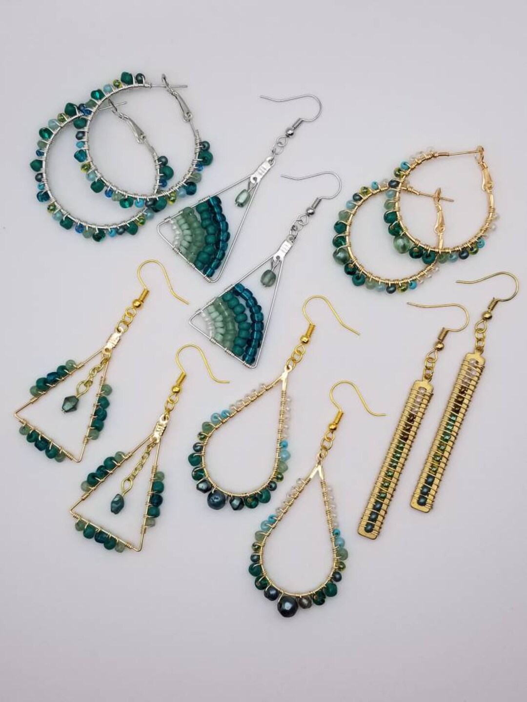 Beaded Loop Earrings, Loop Earrings, Boho Earrings, Beaded Earrings ...