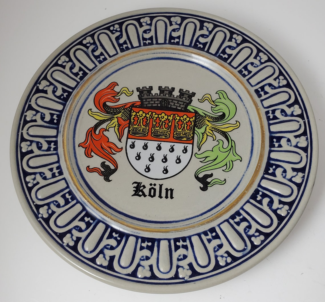 West Germany Original Gerzit Koln Crest Stoneware Pottery Plate - Etsy