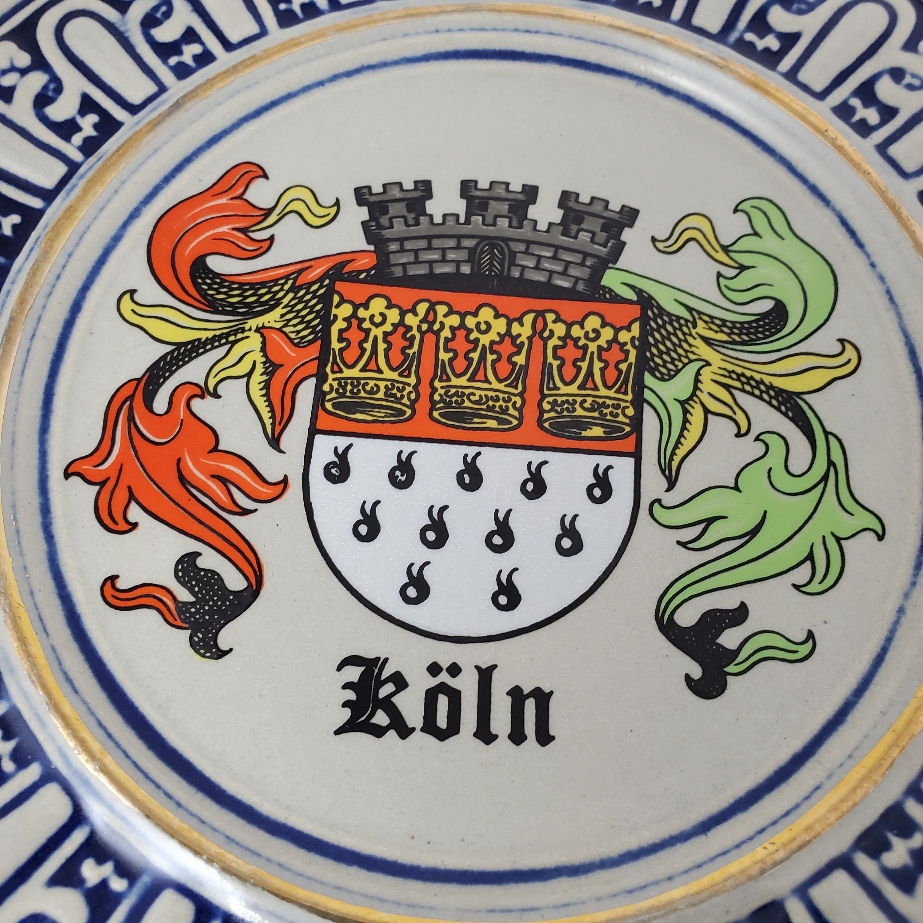 West Germany Original Gerzit Koln Crest Stoneware Pottery Plate - Etsy
