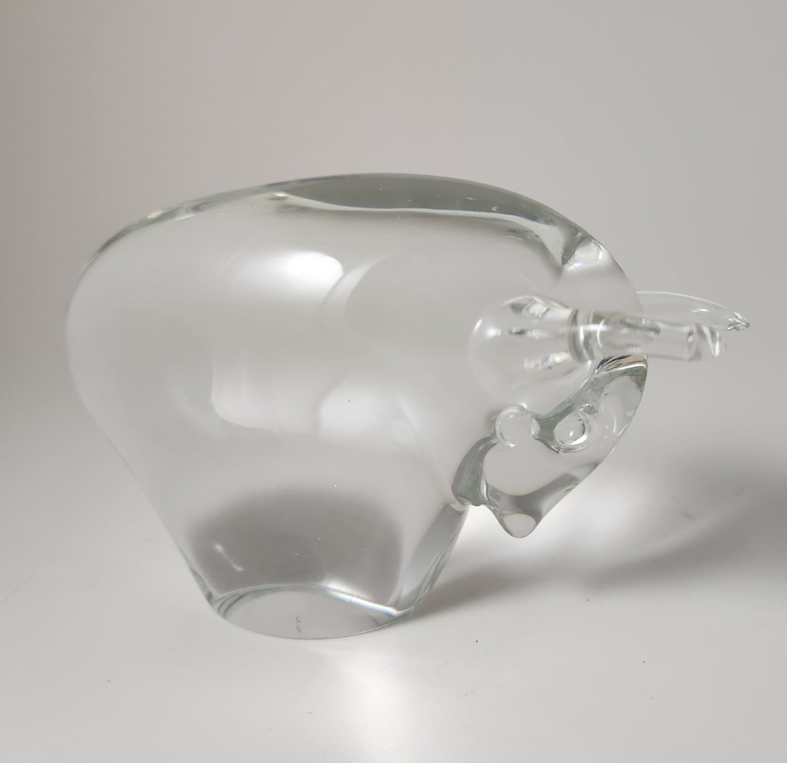 Murano Italy Crystal Art Glass Bull Statue Figurine Ferro and - Etsy