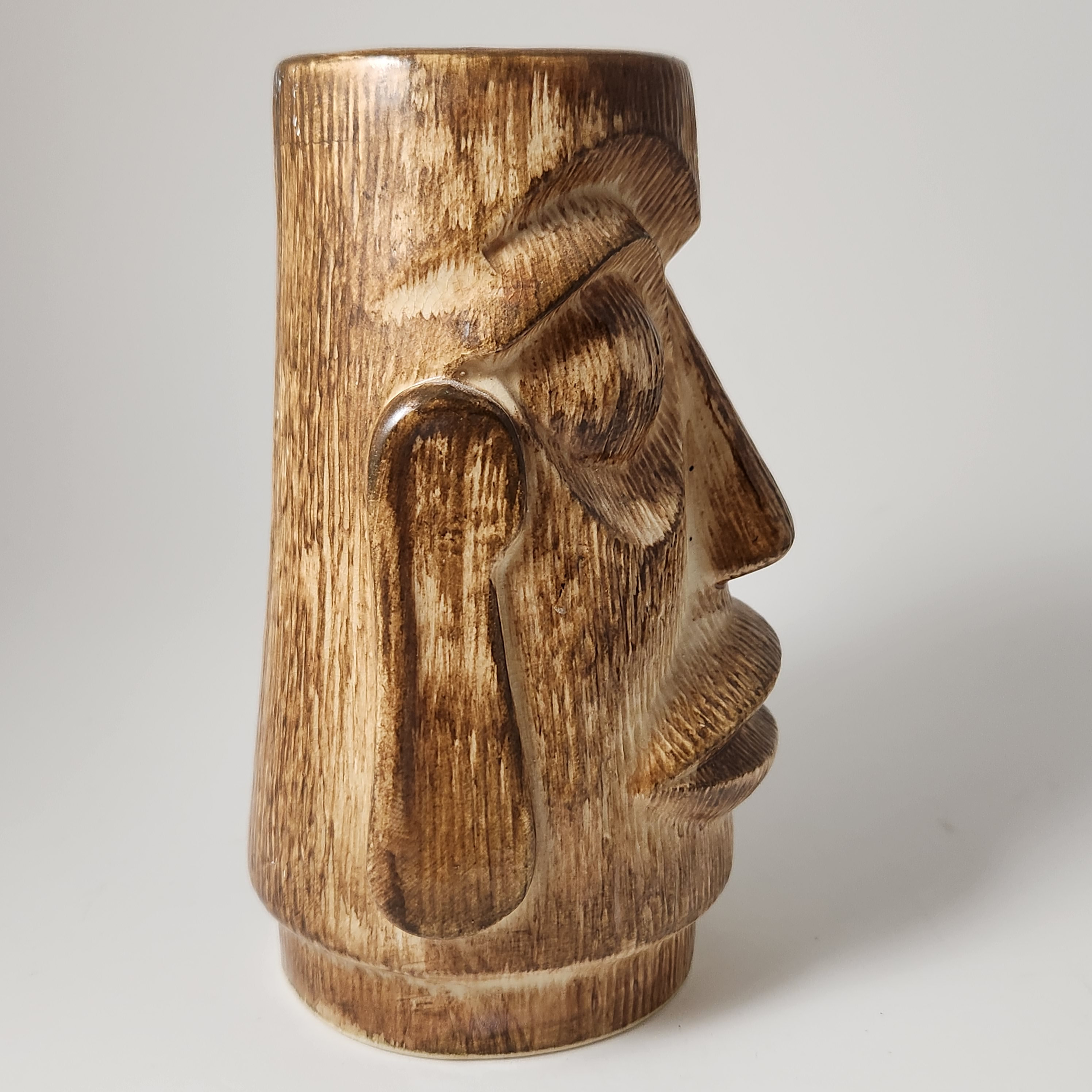 Otagiri OMC Sticker Bug Eyed Wood Grain Tiki Mug - Etsy