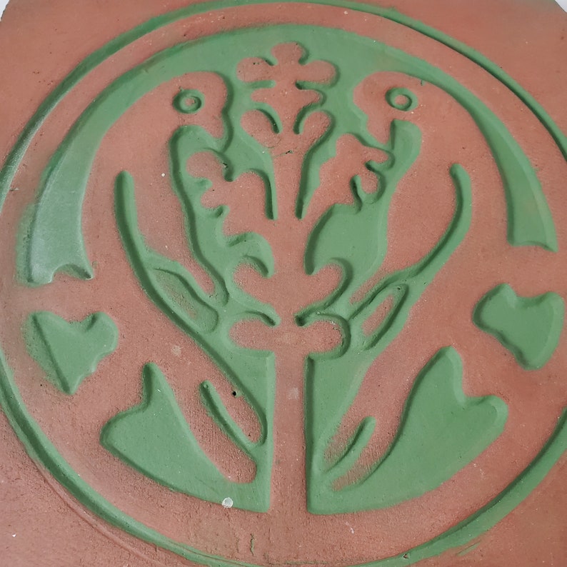 Handmade Moravian Tile Gemini Birds Green - Etsy