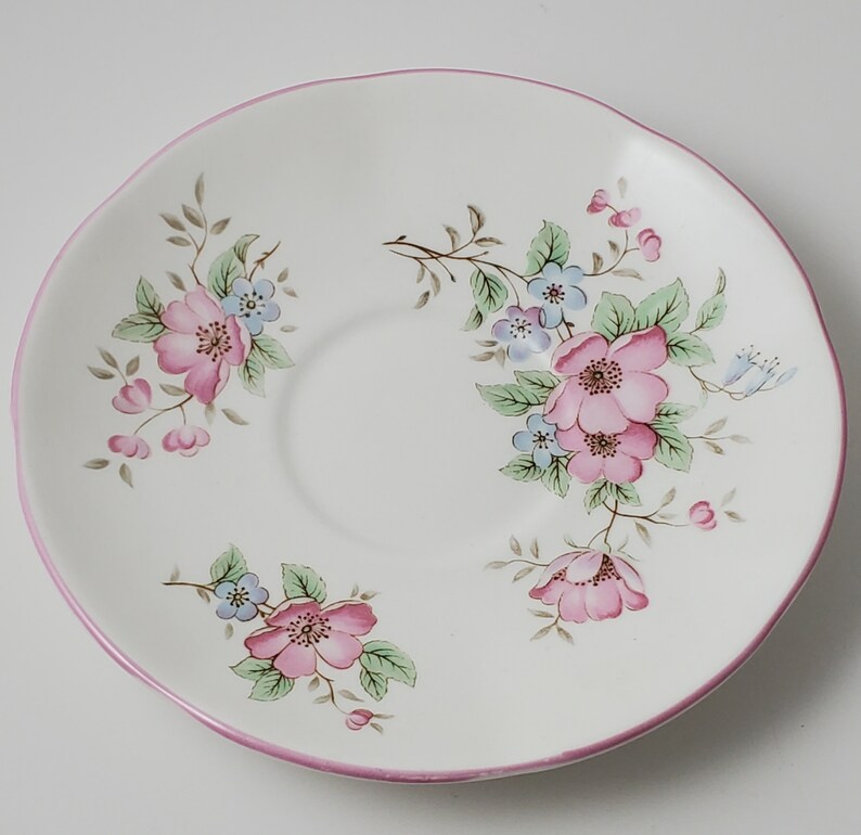 Springfield Bone China Primrose Spring Pattern Pink Border Three-piece ...