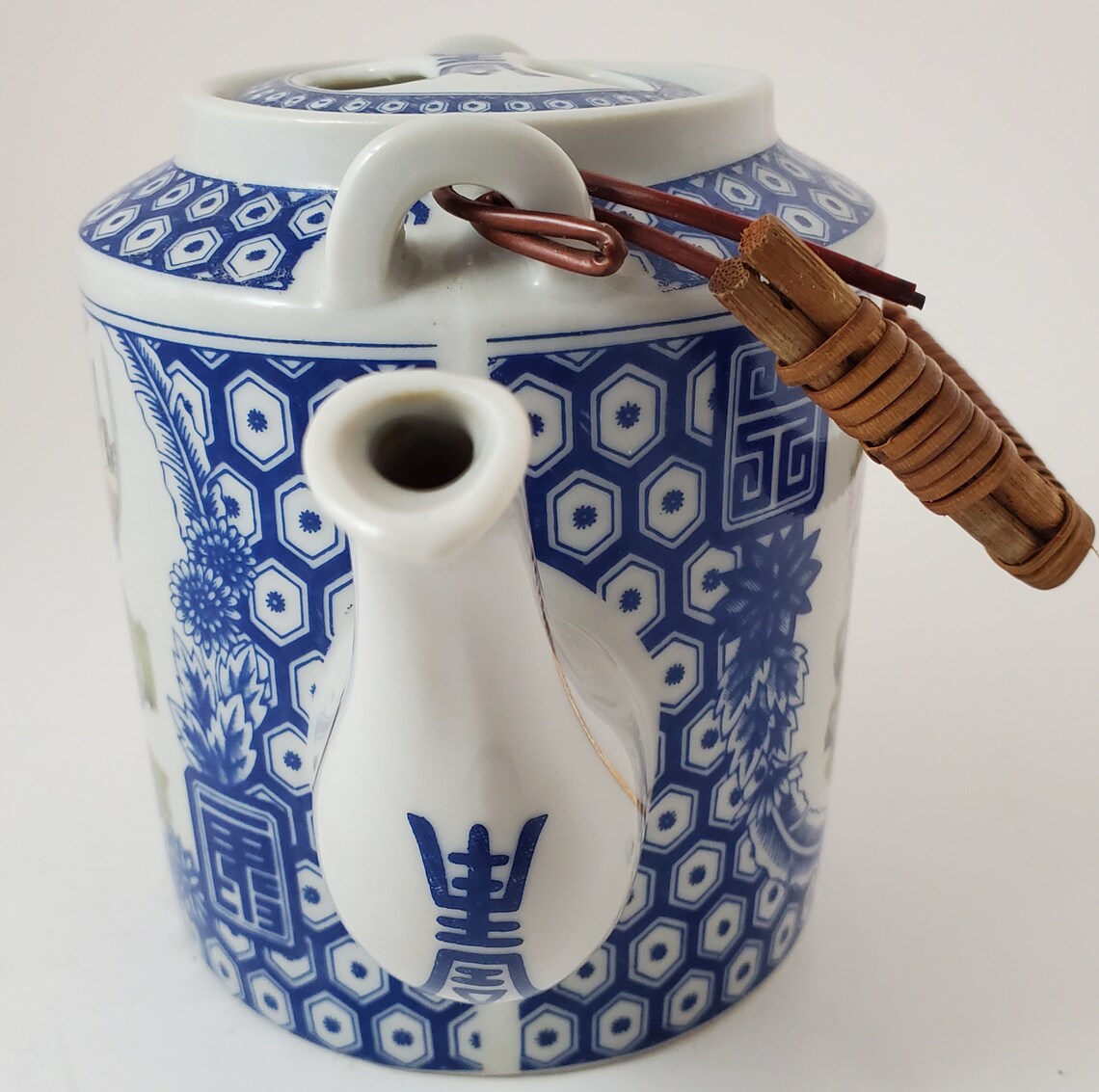 50s Japanese Teapot Wicker Handle Geisha Girl Ceramic - Etsy