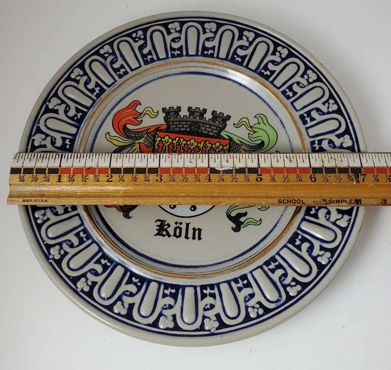 West Germany Original Gerzit Koln Crest Stoneware Pottery Plate - Etsy