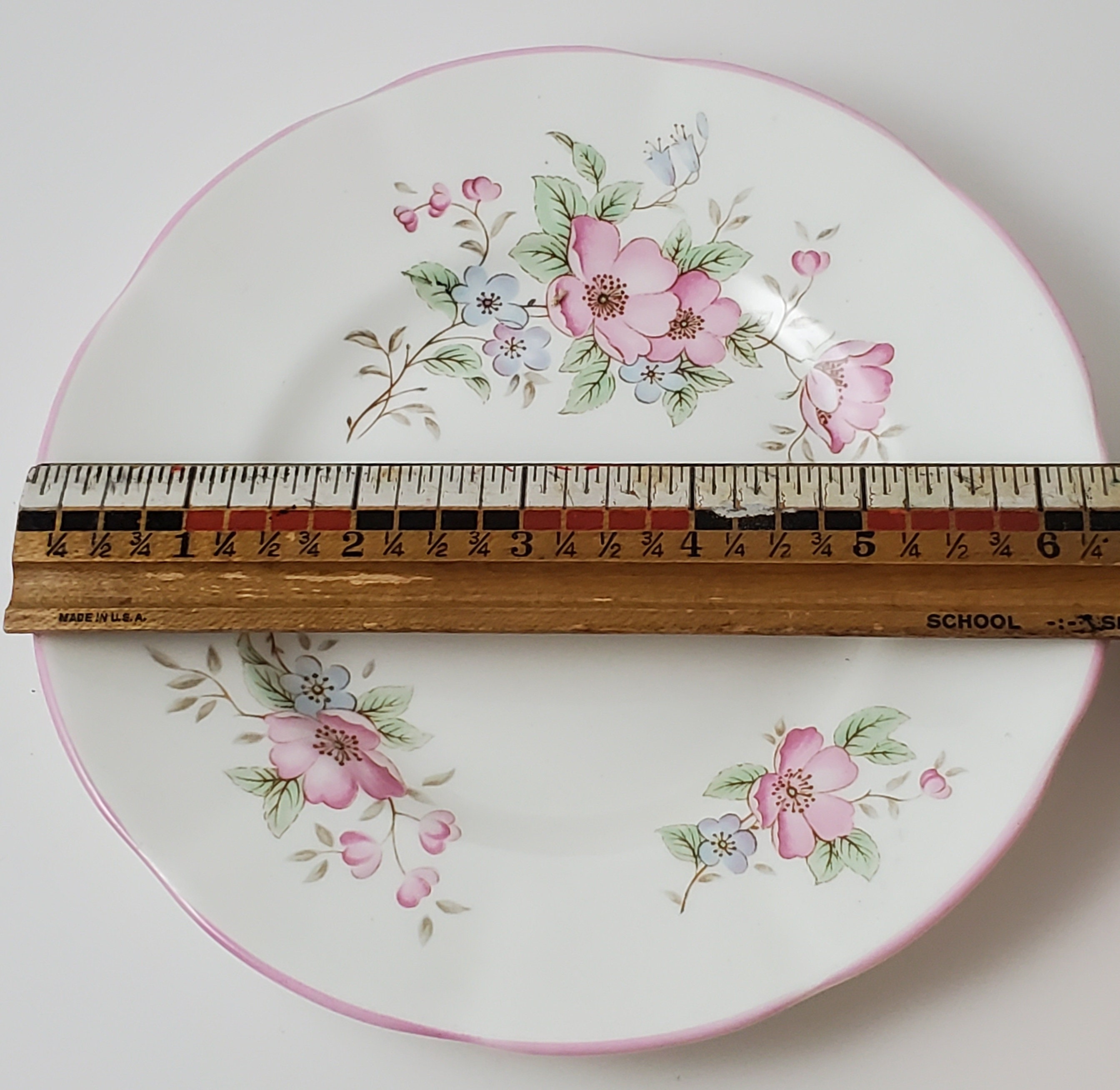 Springfield Bone China Primrose Spring Pattern Pink Border Three-piece ...