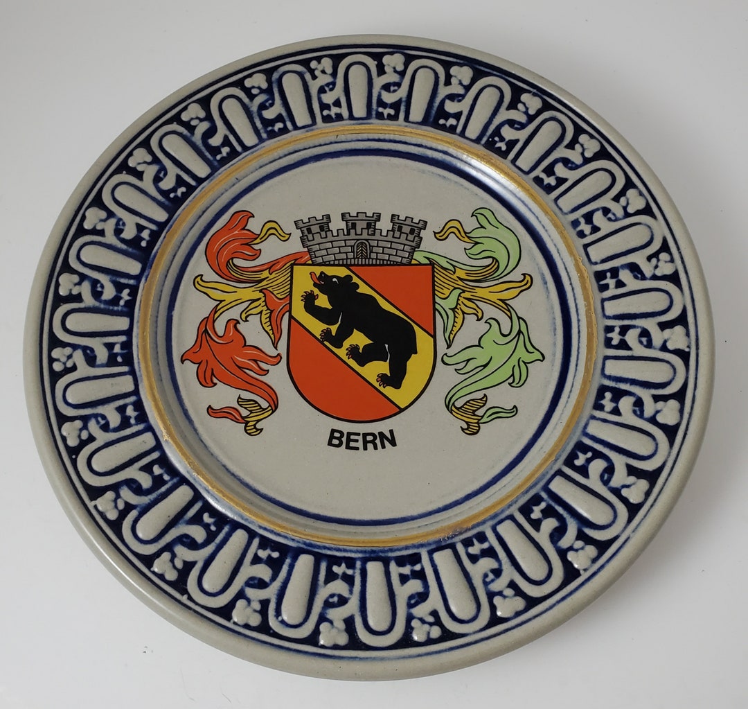 West Germany Original Gerzit Bern Crest Stoneware Pottery Plate - Etsy