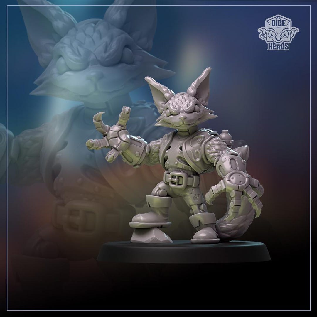 Flux-alchemorph Fox Rogue by Dice Heads | Unpainted | Print on Demand ...