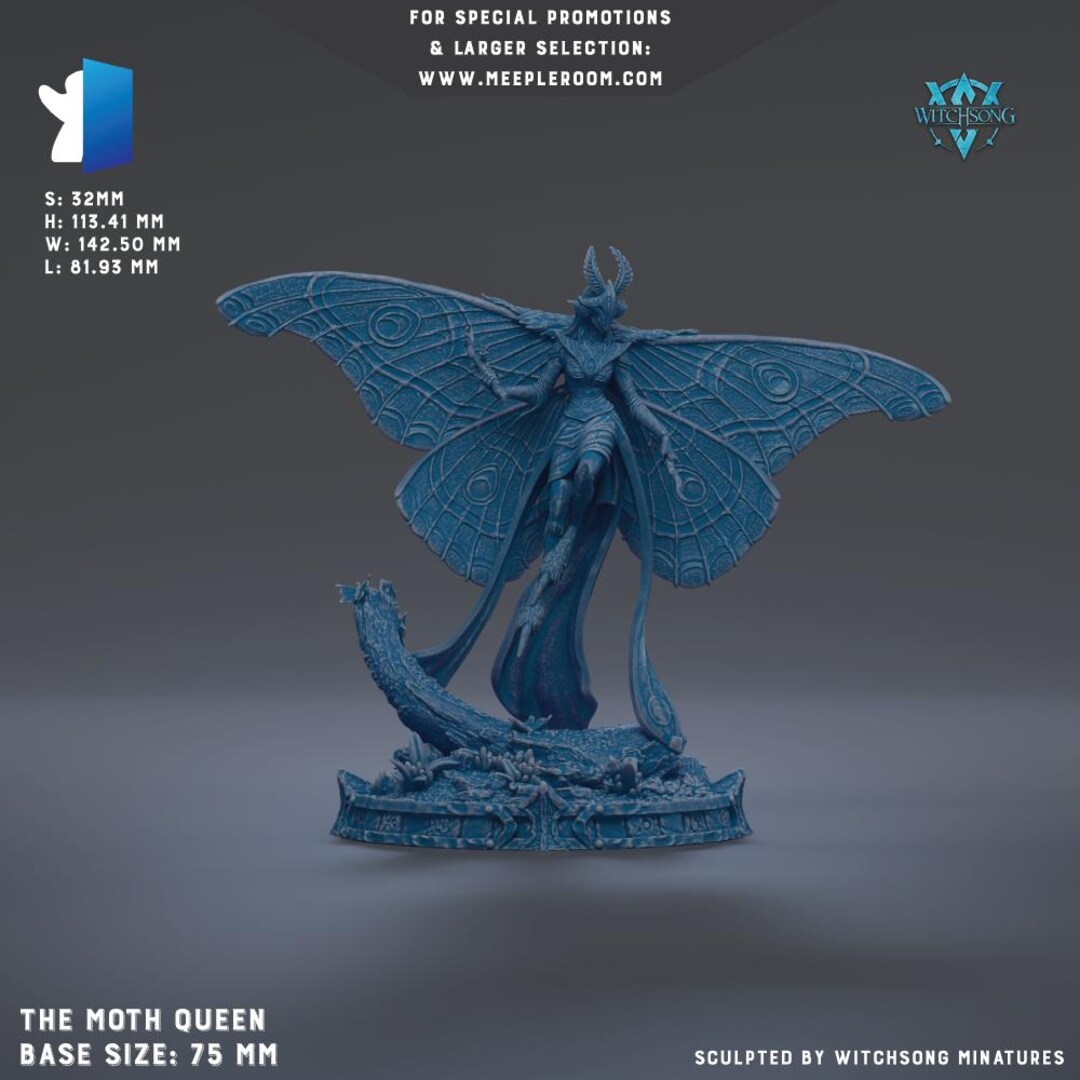 The Moth Queen by Witchsong Miniatures | Unpainted | Print on Demand - Etsy