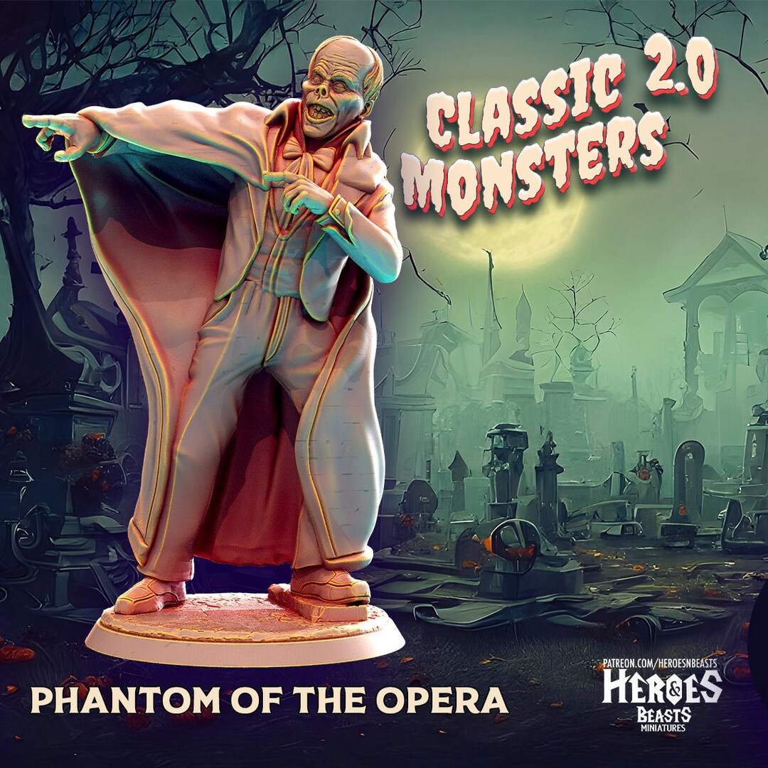 Phantom of the Opera by Heroesnbeasts | Unpainted | Print on Demand - Etsy