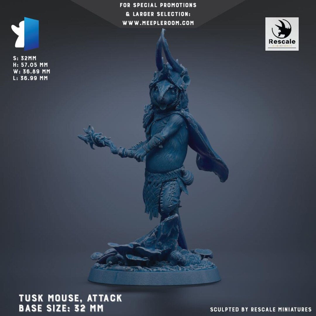 Tusk Mice by Rescale Miniatures | Unpainted | Print on Demand - Etsy