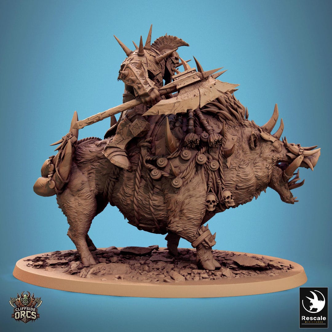 Cliffside Orc Boar Mounts by Rescale Miniatures | Unpainted | Print on ...
