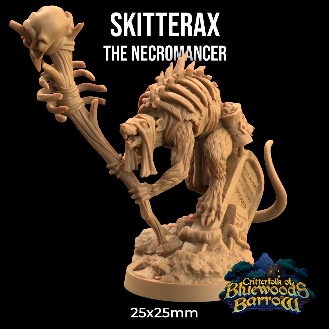 Skitterax, Rat Necromancer by Dragon Trappers Lodge | Unpainted | Print ...