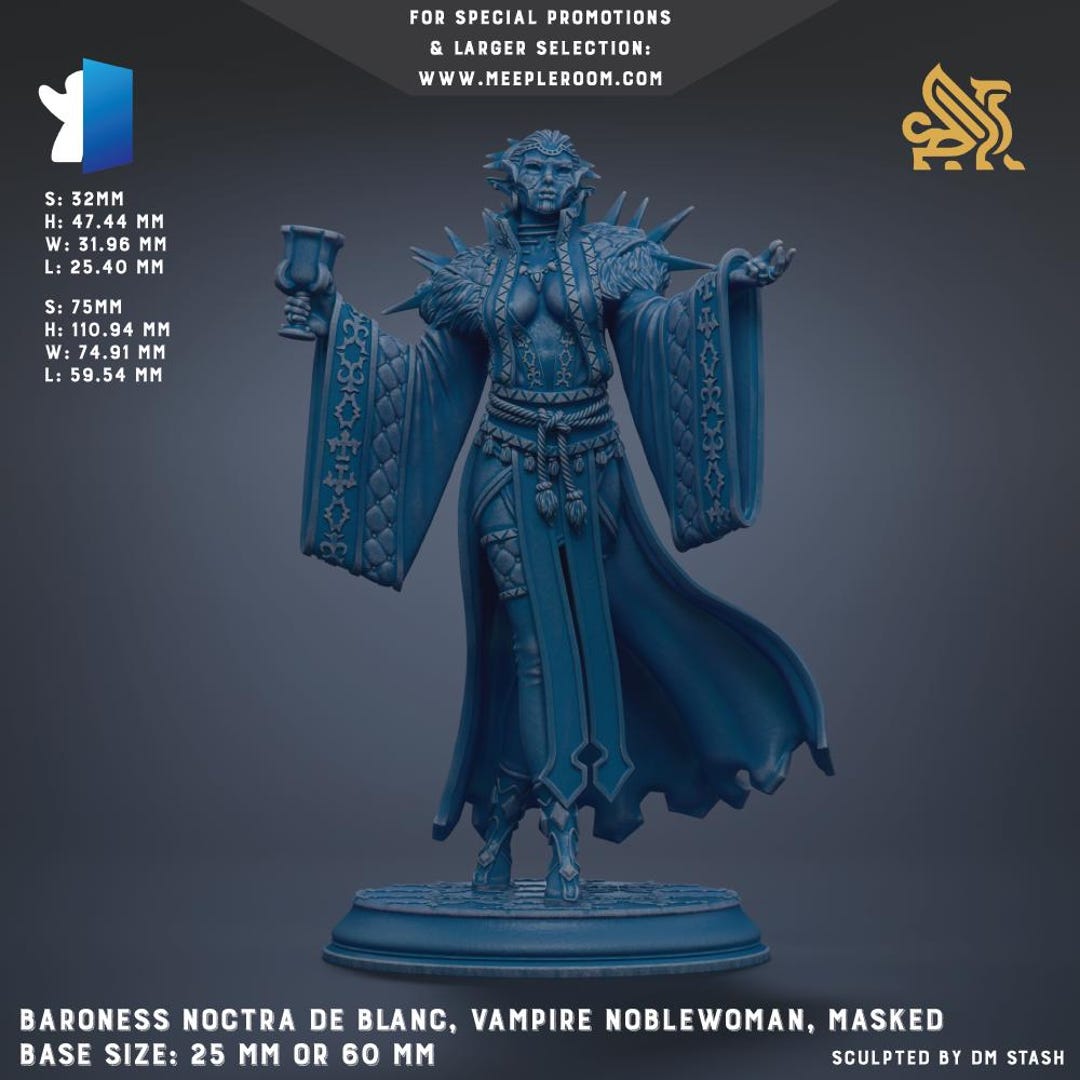 Baroness Noctra De Blanc, Vampire Noblewoman by DM Stash | Unpainted ...