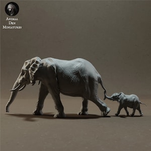 African Elephants 1:24 Scale by Animal Den Miniatures | Unpainted ...
