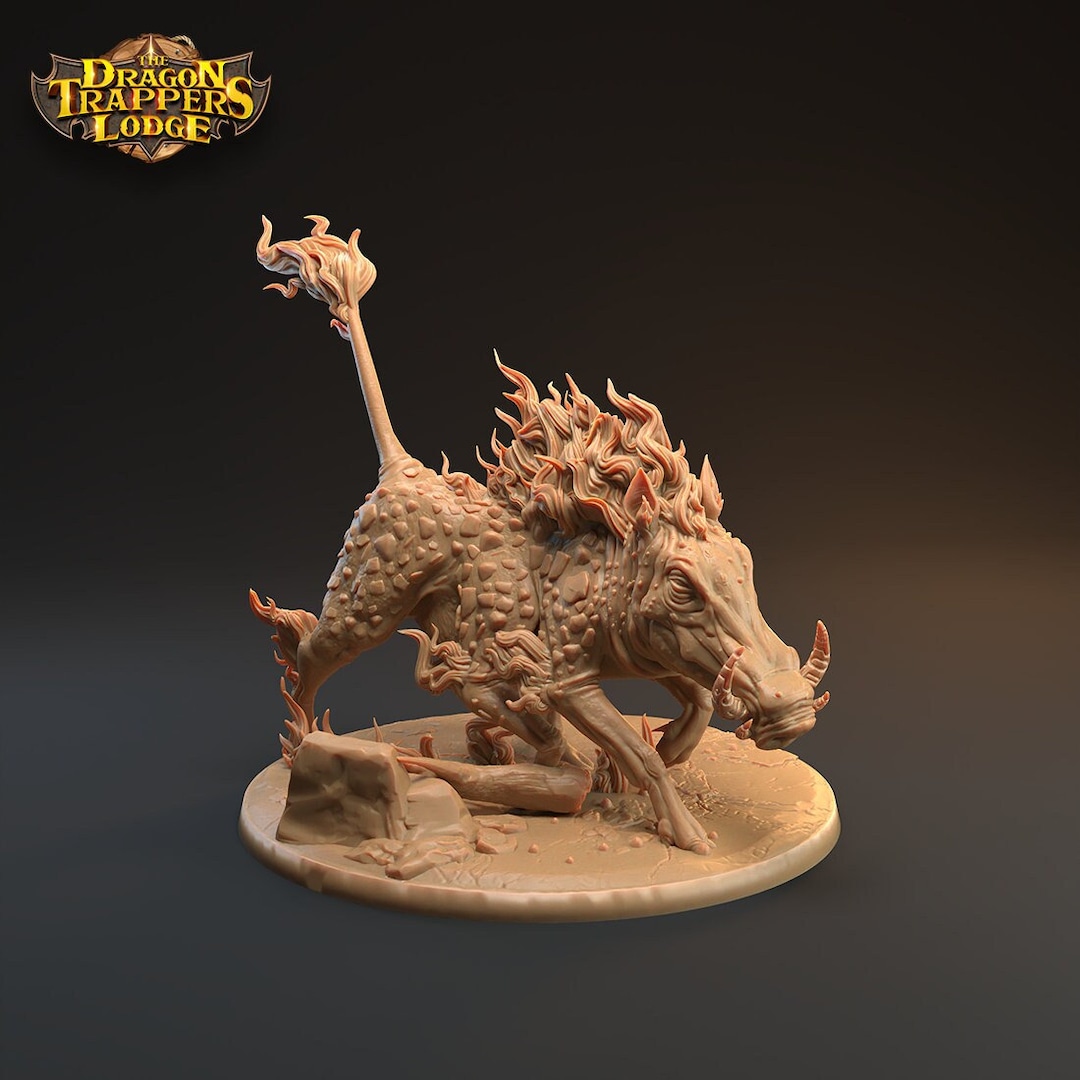 Bushfire Boar by Dragon Trappers Lodge | Unpainted | Print on Demand ...