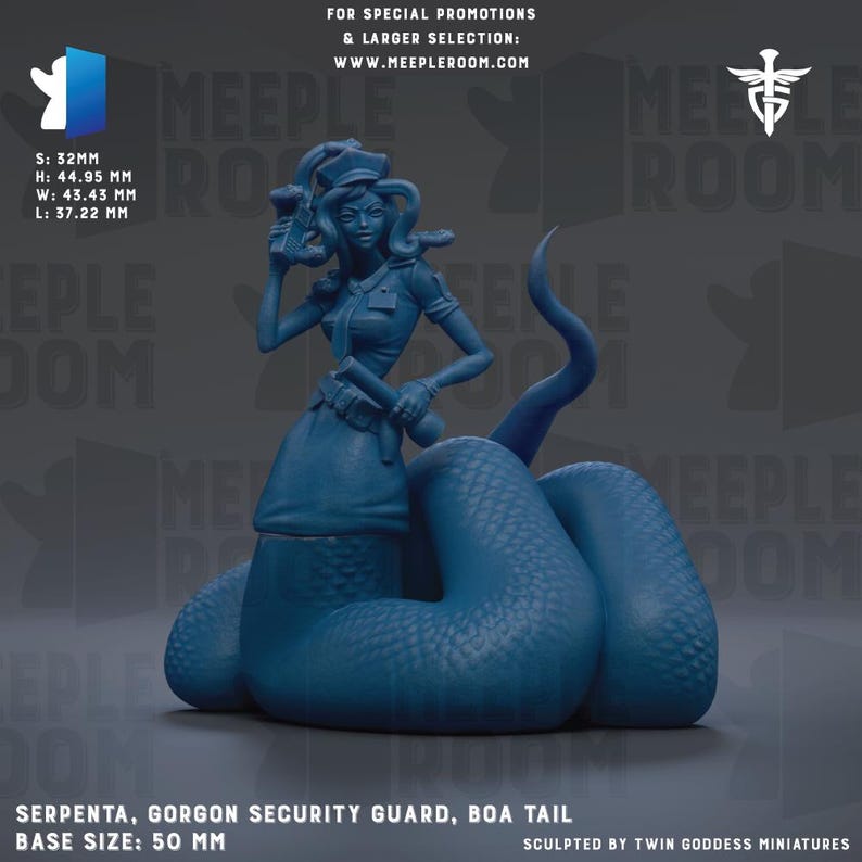 Serpenta, Gorgon Security Guard by Twin Goddess Miniatures | Unpainted ...