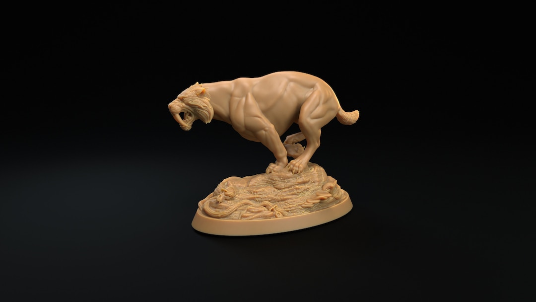 Sabertooth Cats by Dragon Trappers Lodge | Unpainted | Print on Demand | Use Code FREESHIP50 - Etsy