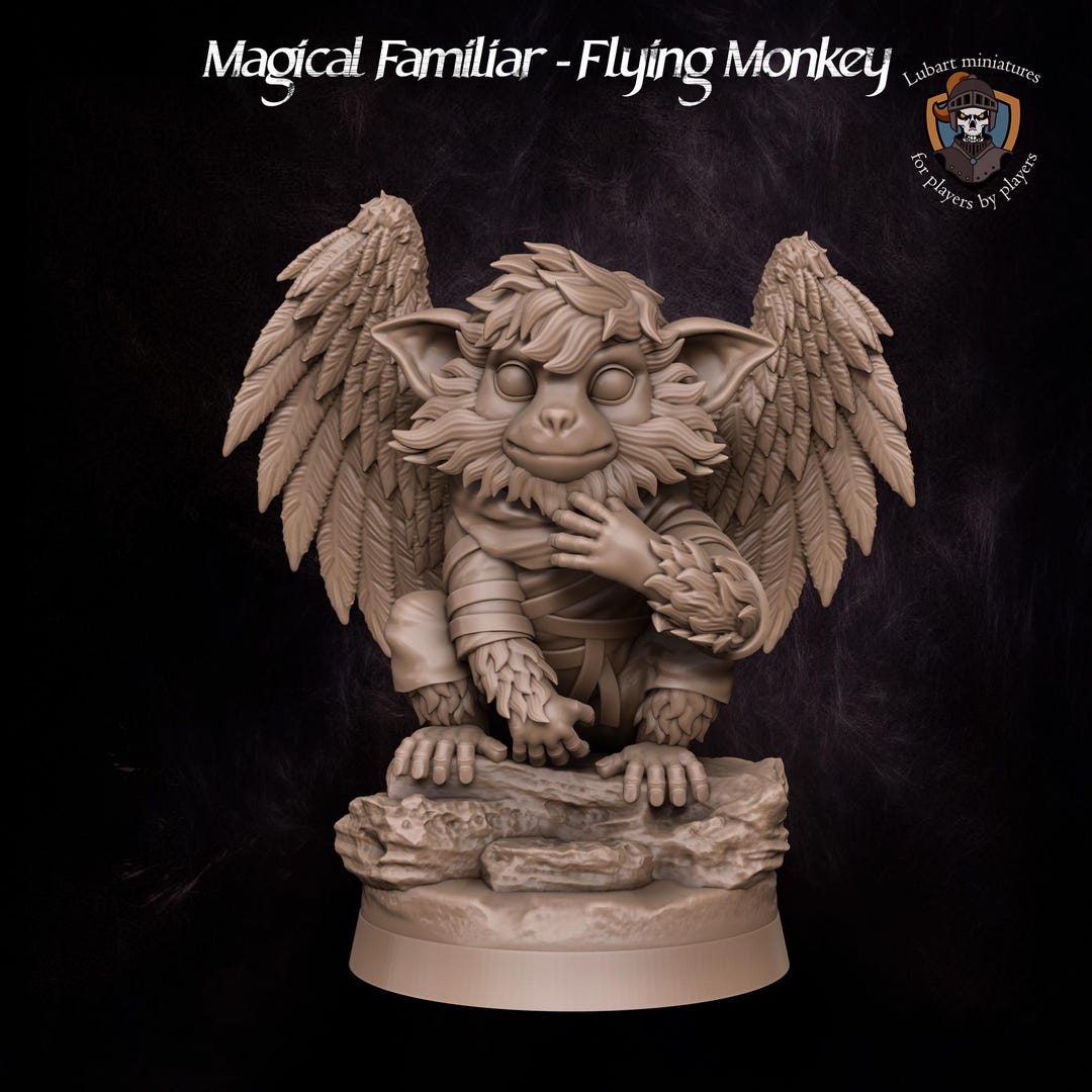 Magical Flying Monkey Familiar by Lubart Miniatures | Unpainted | Print ...