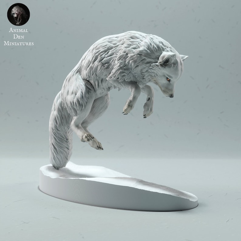Arctic Fox 1:9 Scale Model by Animal Den Miniatures | Unpainted | Print ...