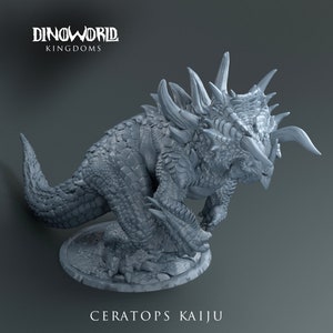 Ceratops Kaiju by Dinoworld Kingdoms | Unpainted | Print on Demand | Use Code FREESHIP50 - Etsy