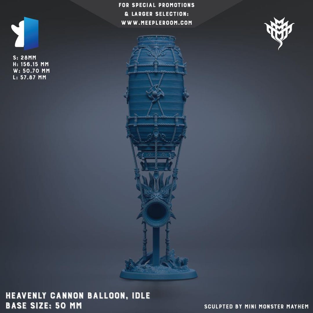Heavenly Cannon Balloon by Mini Monster Mayhem | Unpainted | Print on ...