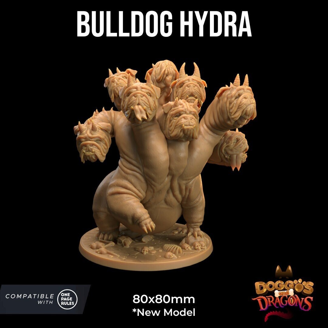 Bulldog Hydra by Dragon Trapper Lodge | Unpainted | Print on Demand | Use Code FREESHIP50 - Etsy