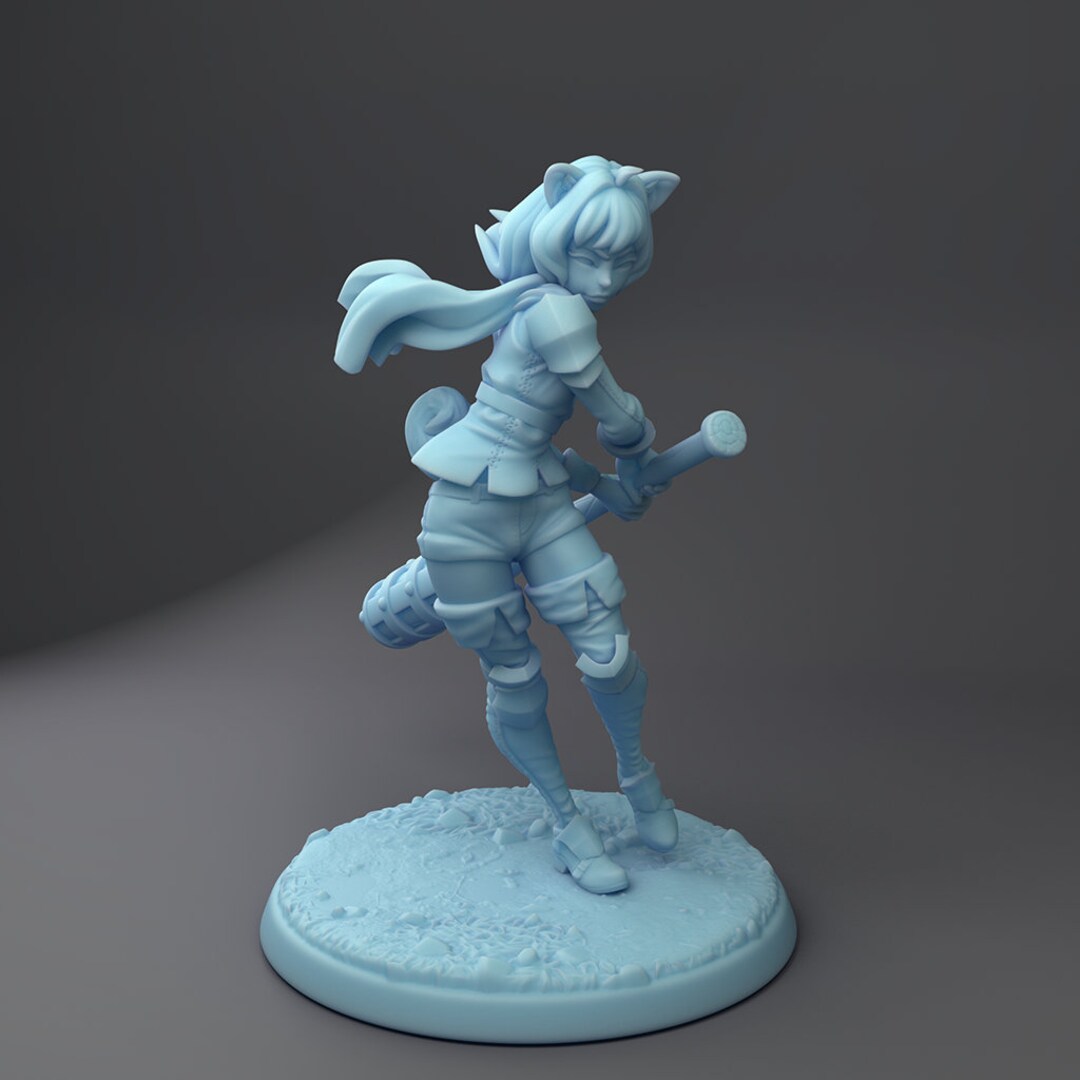 Shiba, Female Fighter by Twin Goddess Miniatures | Unpainted | Print on ...