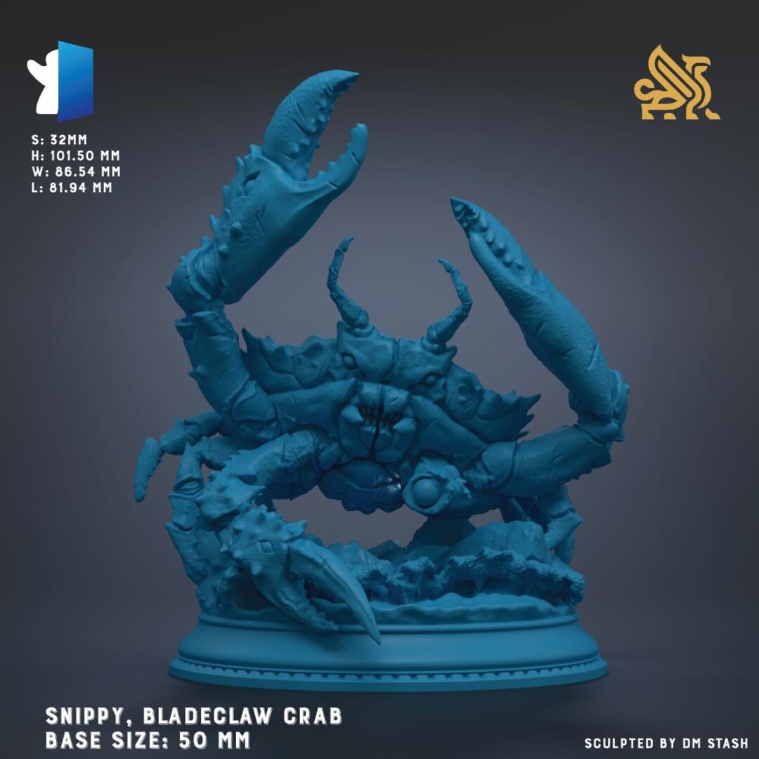 Snippy, Bladeclaw Crab by DM Stash | Unpainted | Print on Demand - Etsy
