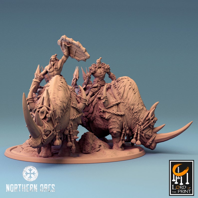 Northern Orcs, Rhinos by Rescale Miniatures | Unpainted | Print on ...