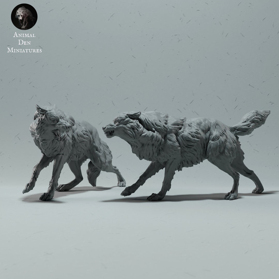 Arctic Wolves 1:32 Scale Model by Animal Den Miniatures | Unpainted ...