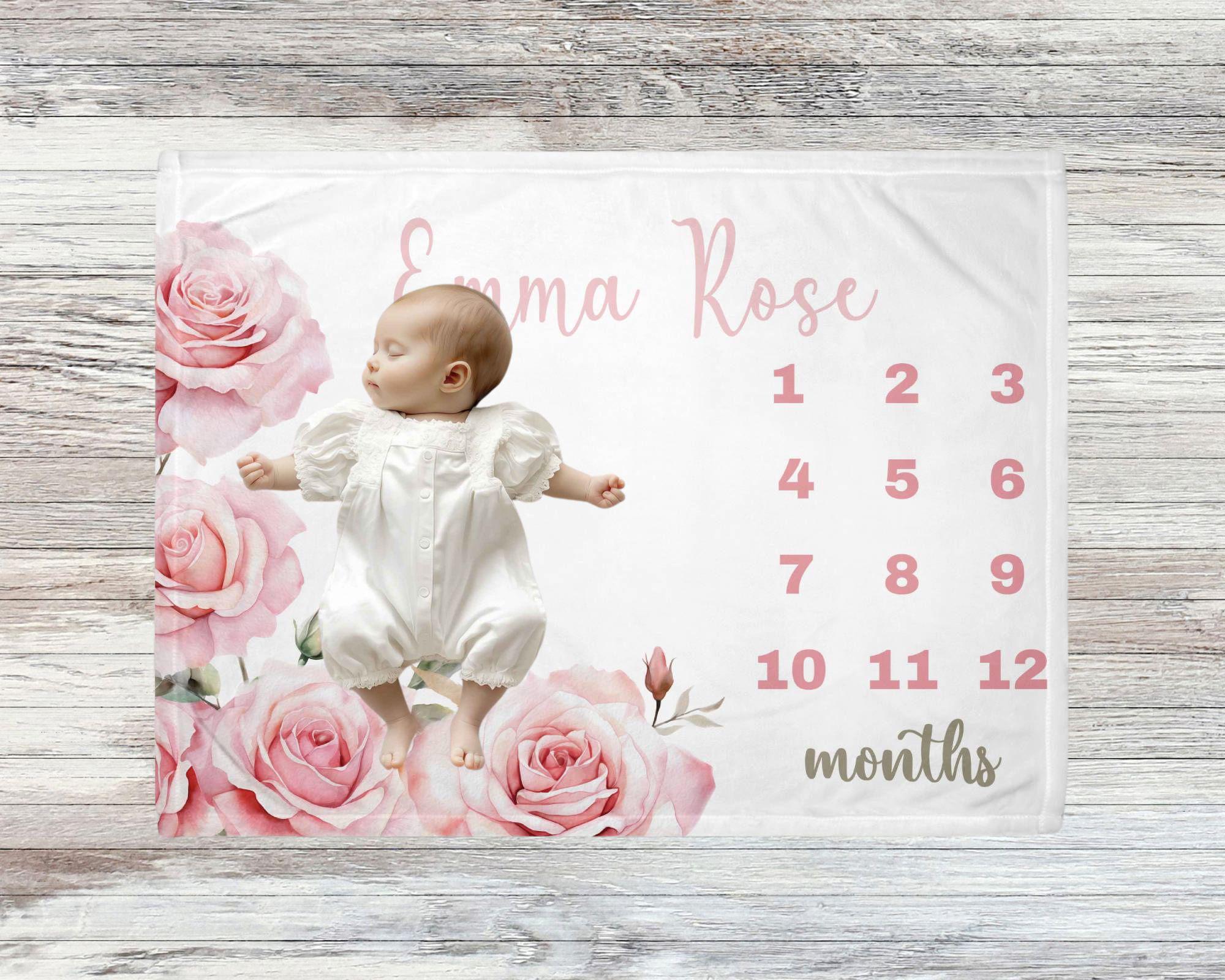 Personalized Milestone Blanket, Custom Baby Blanket, Baby Shower Gift ...