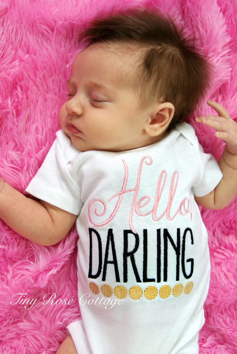Hello Darling Embroidered Body Suits - Etsy