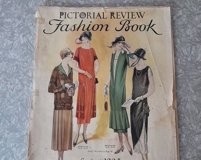 Vintage Antique Pictorial Review Fashion Book Magazine Spring 1925 - Etsy