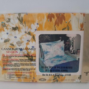 Vintage Old Stock Cannon Royal Family Full Flat Sheet No-iron Percale ...