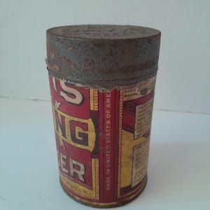 Antique Davis Baking Powder Tin Can Paper Label Vintage Kitchen - Etsy