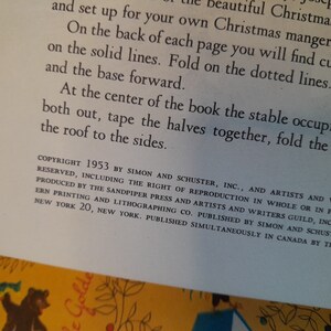 Vintage 1953 Little Golden Book Christmas Manger Cut-out Book Uncut A ...