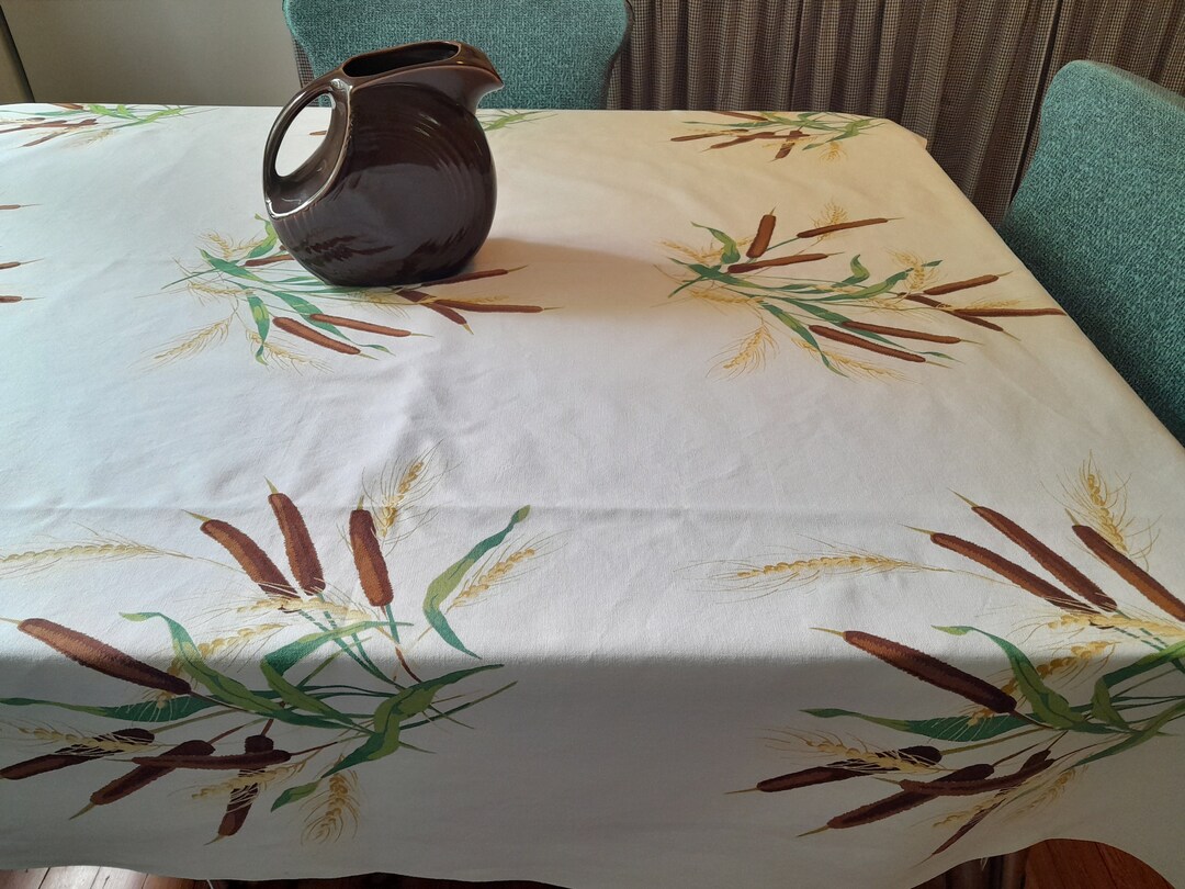 Vintage Wilendure Tablecloth Cattails 51 X 53 - Etsy