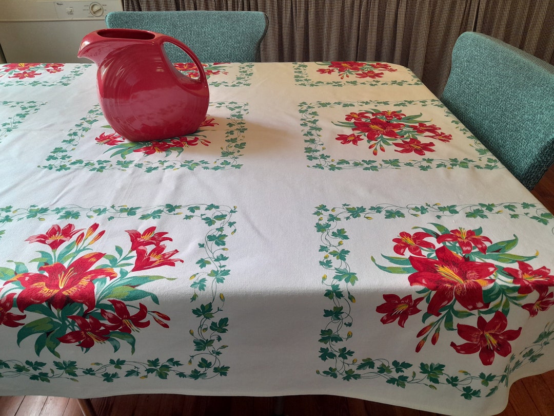 Vintage Wilendur Tablecloth Daylily Summer Floral 49 X 54 - Etsy