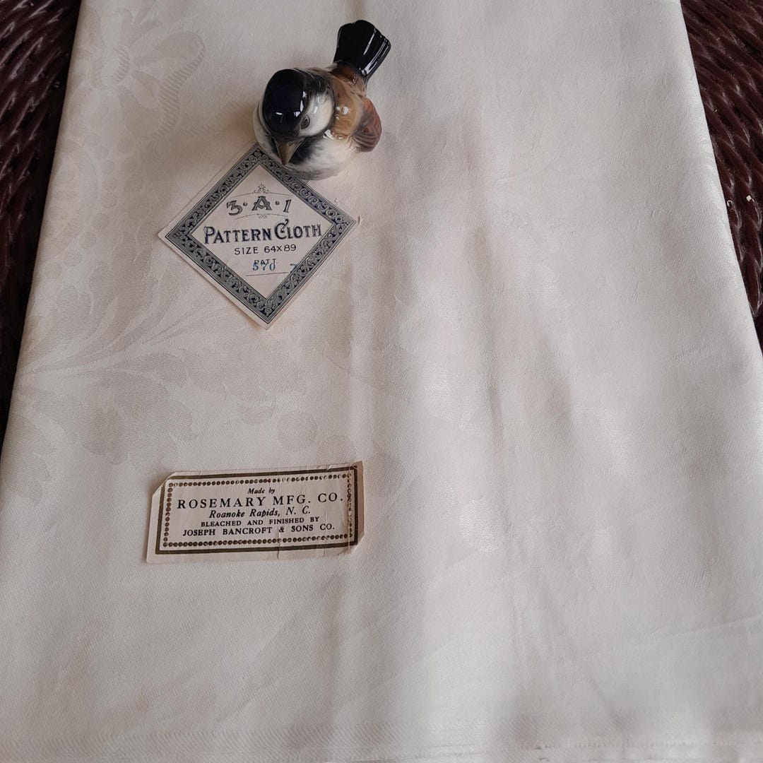 1920s Cotton Damask Tablecloth 64 X 89, Rosemary Mfg. Co. NOS - Etsy