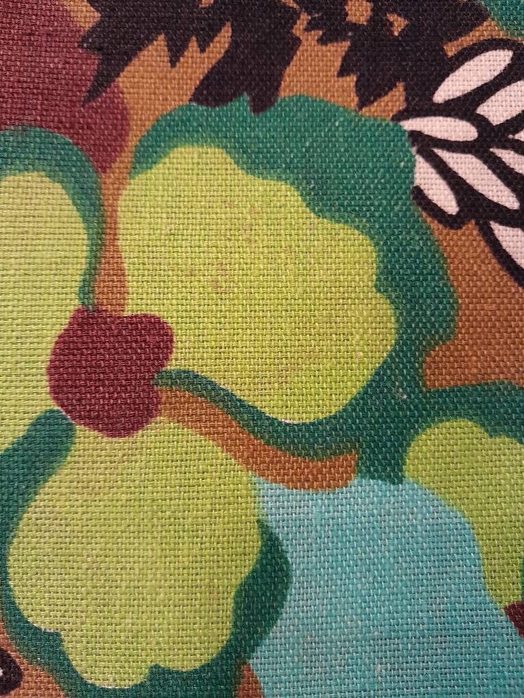 Vintage Mid Century Mod Floral Fabric Suitcase Overnight Travel Bag ...