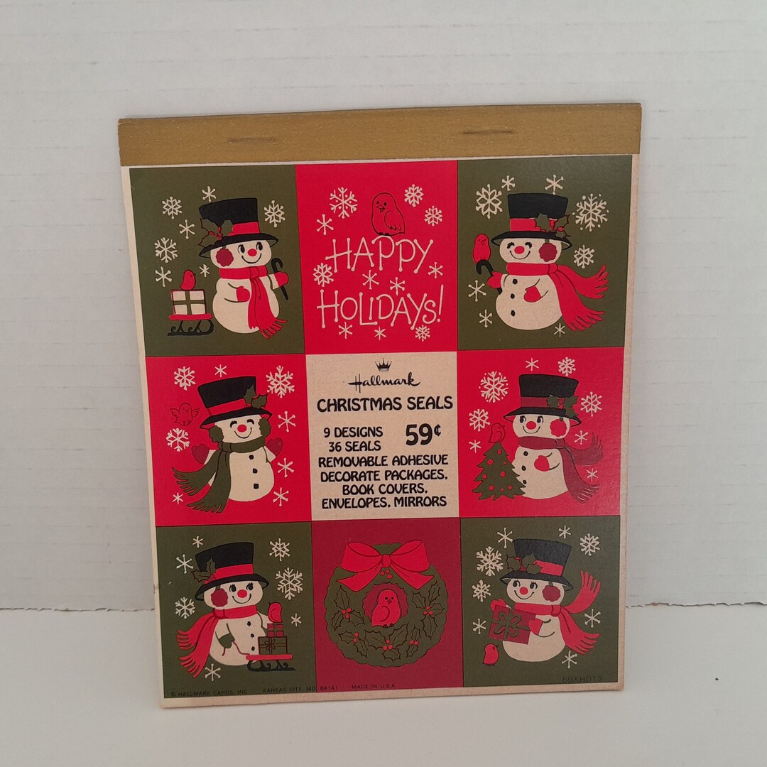 Vintage Hallmark Christmas Seals Stickers Book 36 Old Stock - Etsy