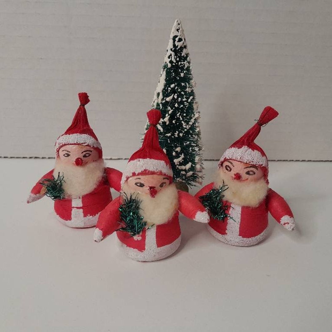 Vintage Christmas Santa Claus Gnomes Figures Spun Cotton Austria - Etsy