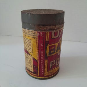 Antique Davis Baking Powder Tin Can Paper Label Vintage Kitchen - Etsy