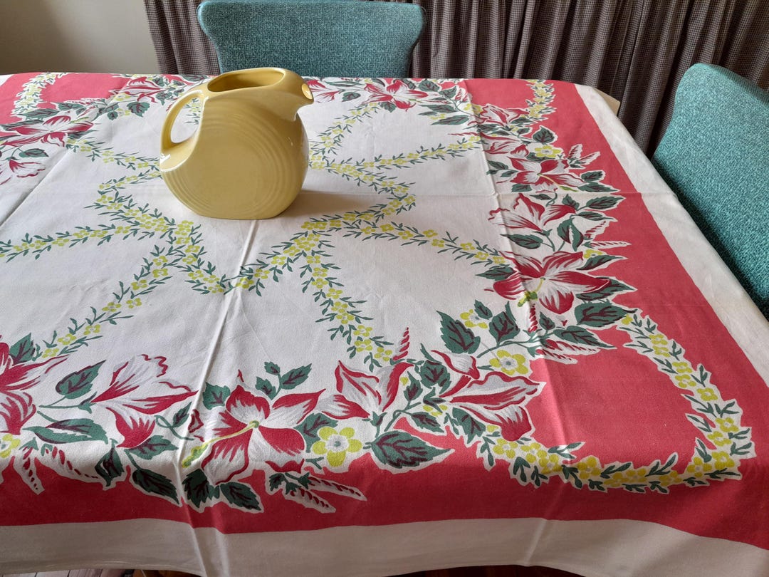 Vintage Simtex Tablecloth "symphony" Old Stock 50 X 52 - Etsy