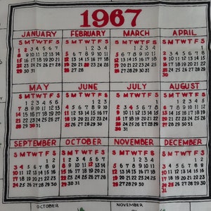 Vintage Old Stock 1967 Calendar Handkerchief Hankie Birth - Etsy