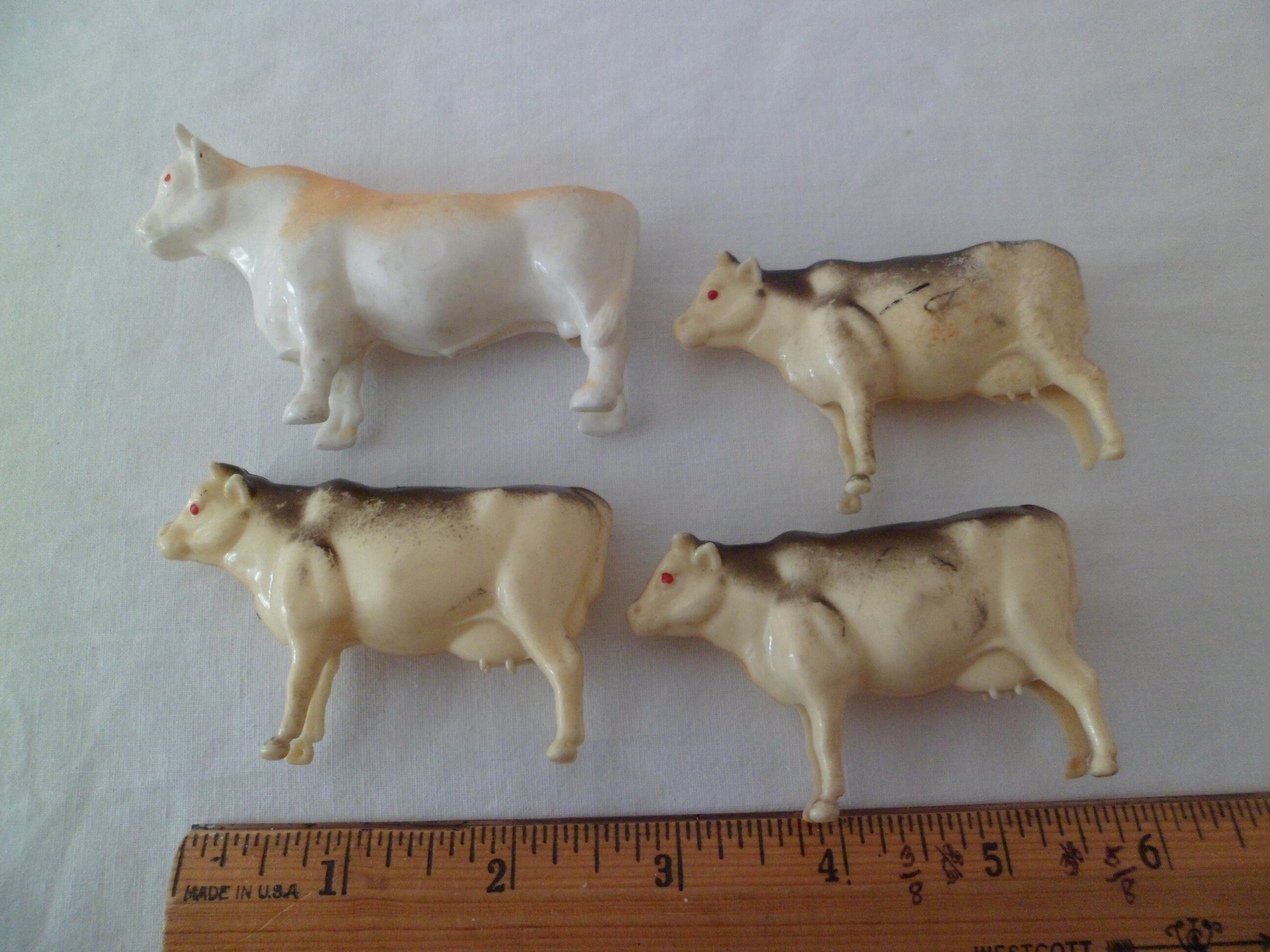 Vintage Allied Plastic Cows 4 Farm Toys Animal Figure Putz | Etsy