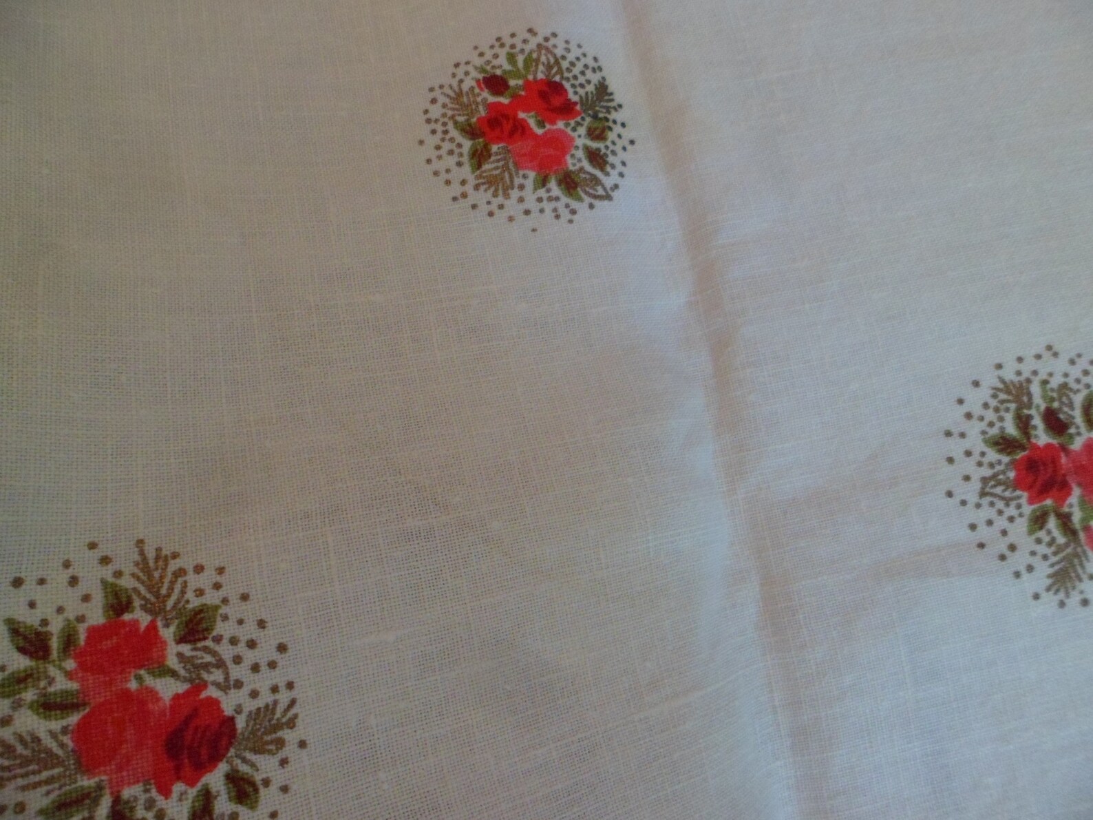 Vintage Hardy Craft Original Linen Tablecloth Tiny Red Pink - Etsy