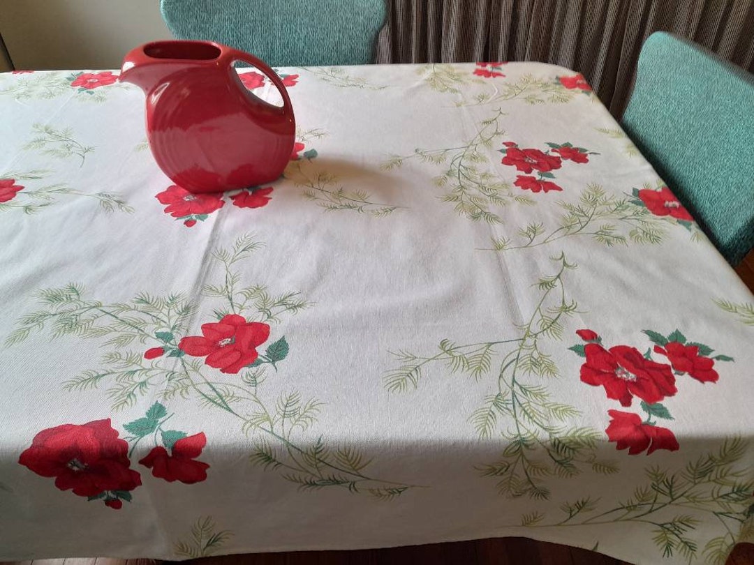Vintage Wilendure Shrub Rose Tablecloth 50 X 54 - Etsy