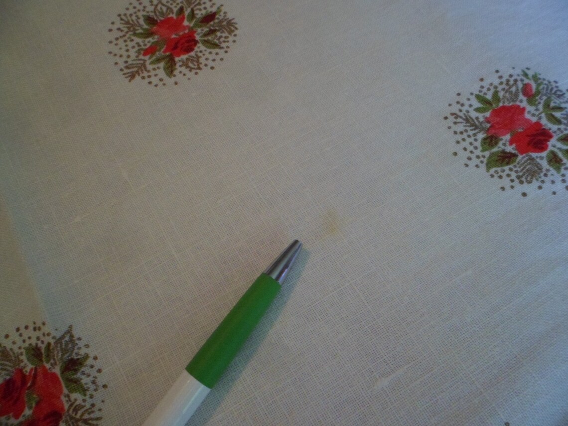 Vintage Hardy Craft Original Linen Tablecloth Tiny Red Pink - Etsy